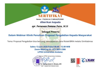 sertifkat_lppm proposal - Document Repository Universitas Andalas
